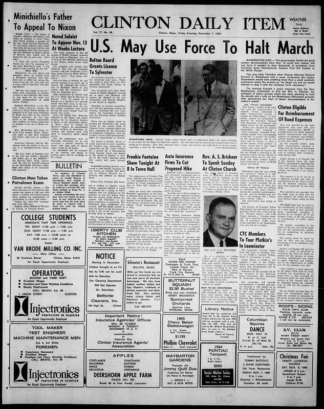 Clinton Daily Item. November 07, 1969 - Digital Commonwealth