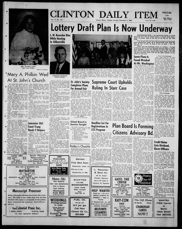 Clinton Daily Item. December 02, 1969 - Digital Commonwealth