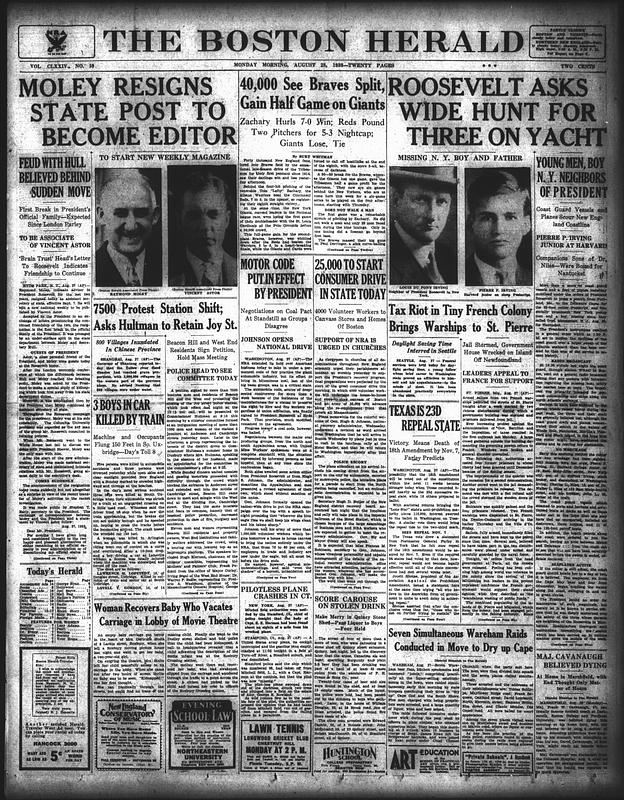 Boston Herald. August 28, 1933 - Digital Commonwealth
