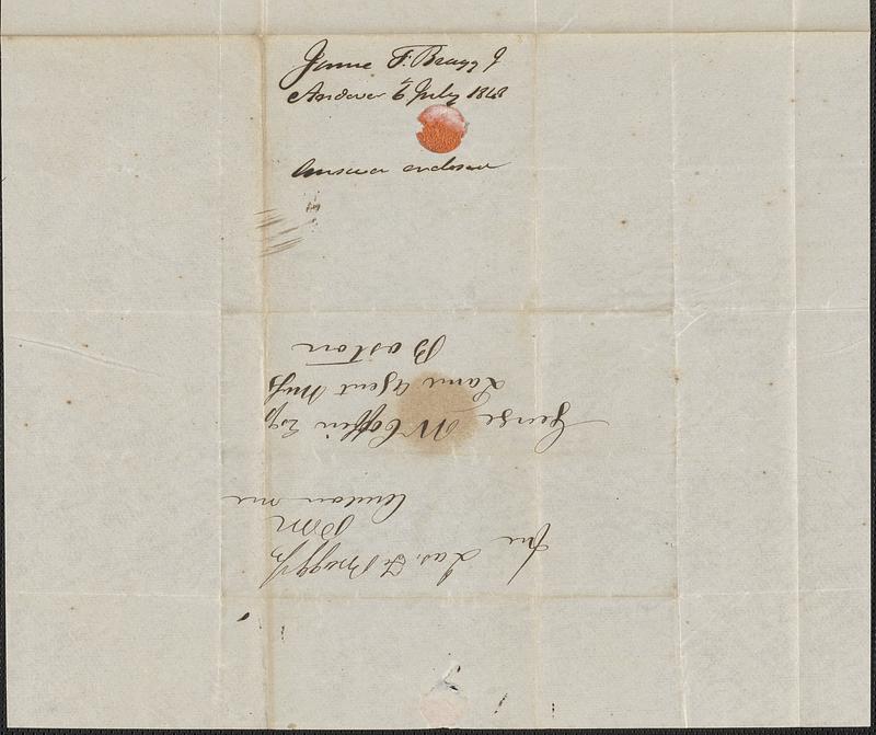 James F. Bragg Jr. to George Coffin, 6 July 1848 - Digital Commonwealth