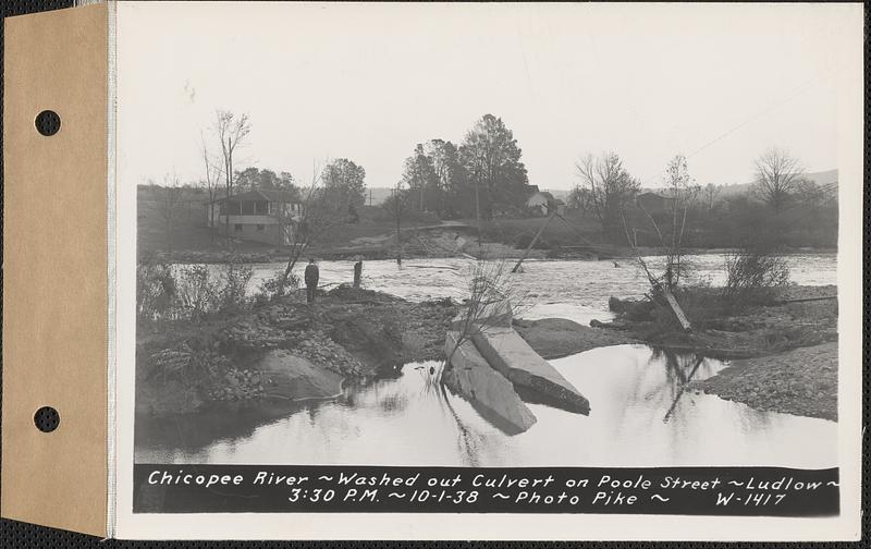 Chicopee River, washed out culvert on Poole Street, Ludlow, Mass., 3:30 ...