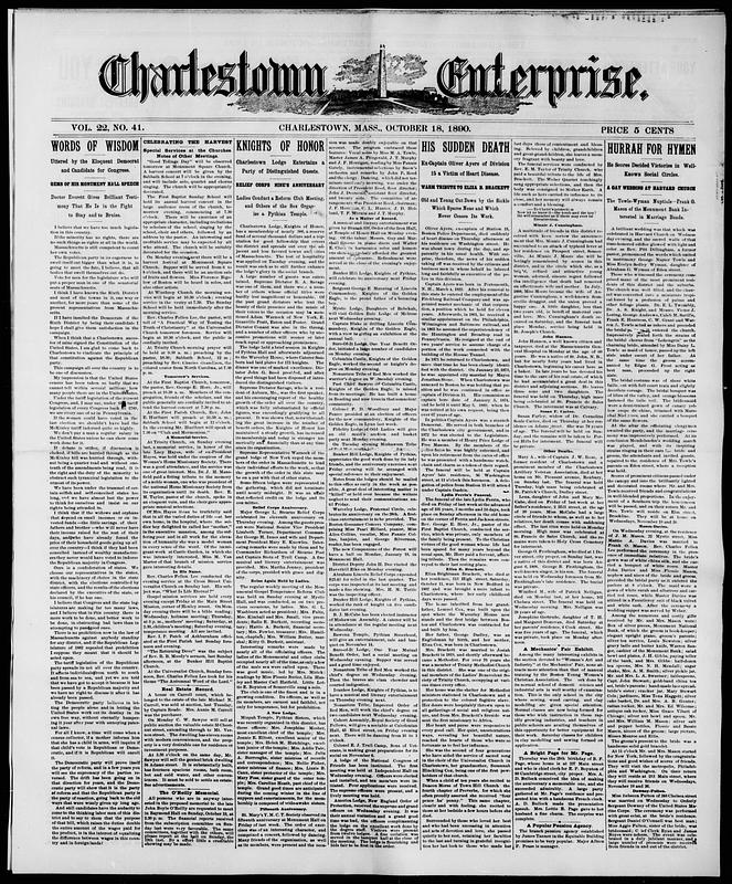 Charlestown Enterprise. October 18, 1890 - Digital Commonwealth