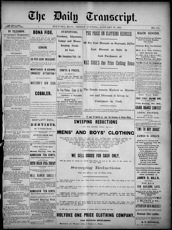 The Daily Transcript. January 30, 1885 - Digital Commonwealth