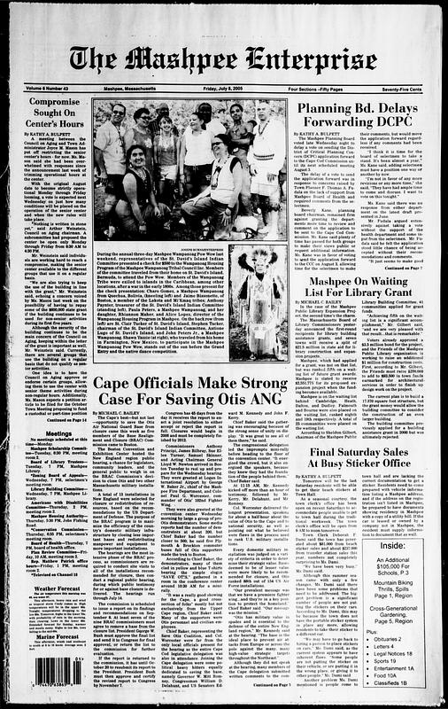 The Mashpee Enterprise. July 08, 2005 - Digital Commonwealth