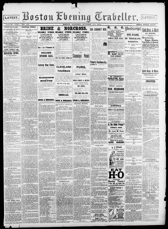 Boston Evening Traveller. October 23, 1888 - Digital Commonwealth