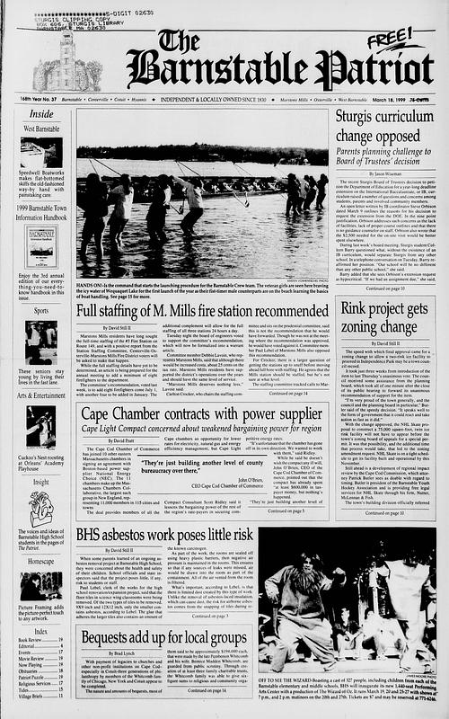 Barnstable Patriot. March 18, 1999 - Digital Commonwealth