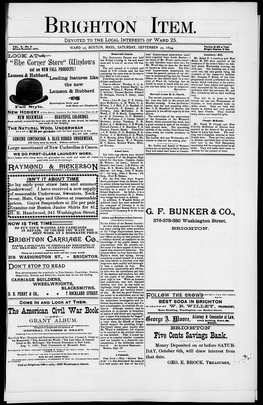 The Brighton Item. September 29, 1894 - Digital Commonwealth