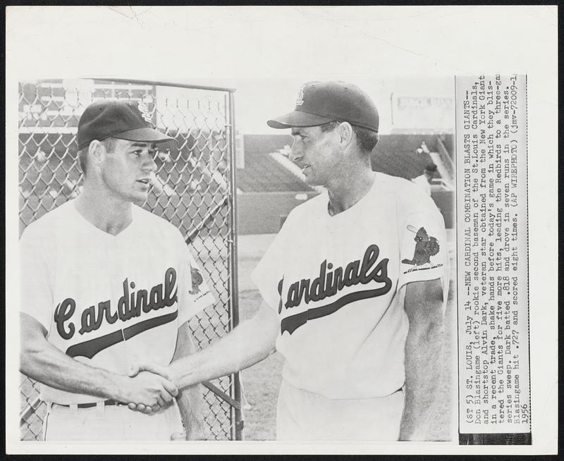 New Cardinal Combination Blasts Giants-- Don Blasingame (left) rookie ...