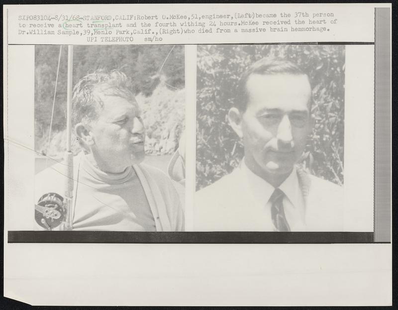Robert O.McKee, 51, engineer, (Left) became the 37th person to receive ...