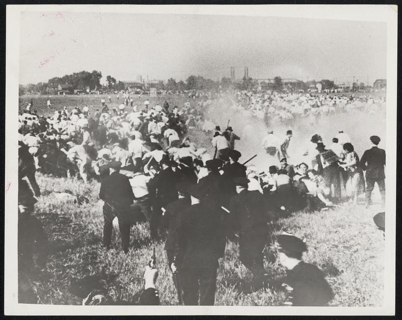 On the Labor Battle Front. Police charging into steel strike ...
