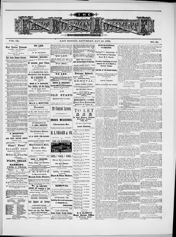 The East Boston Advocate. May 25, 1878 - Digital Commonwealth
