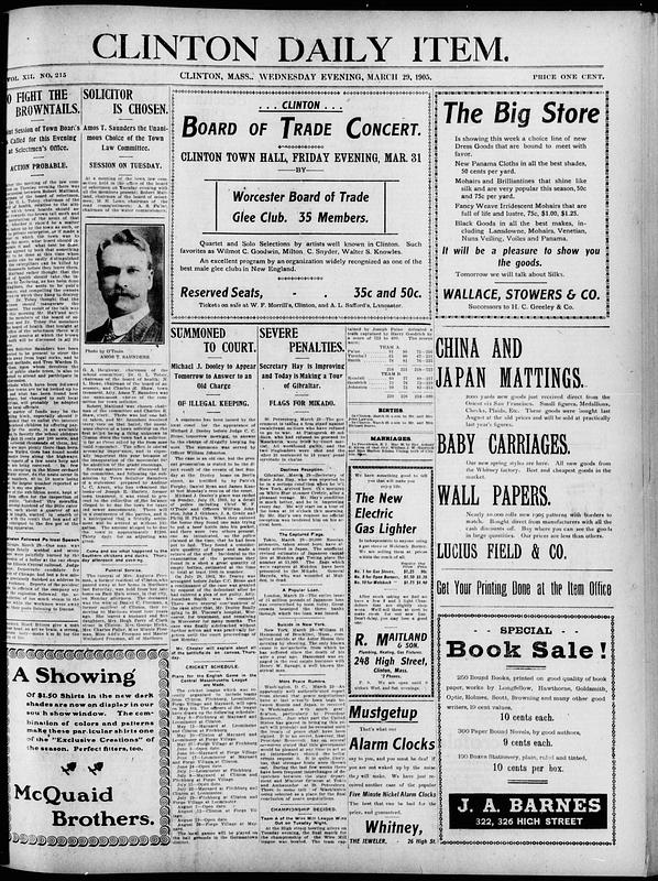 Clinton Daily Item. March 29, 1905 - Digital Commonwealth