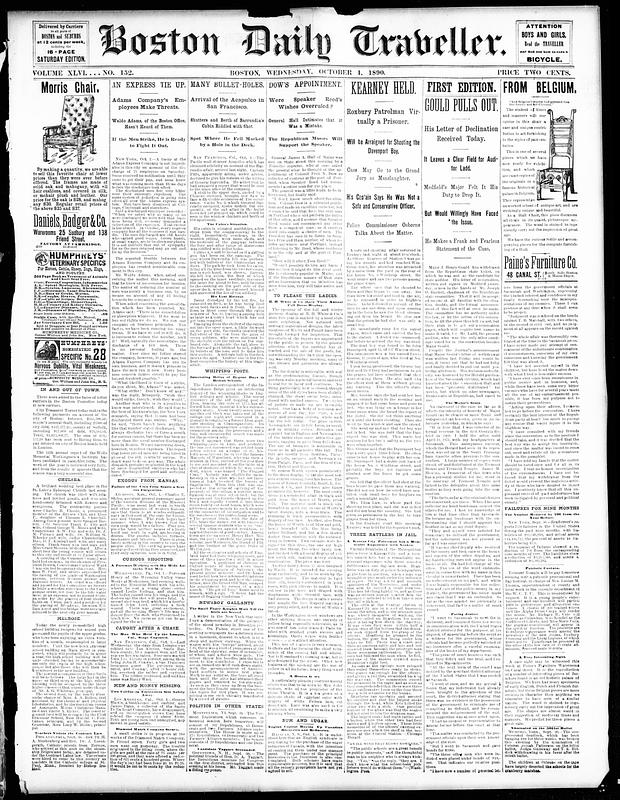 Boston Daily Traveller. October 01, 1890 - Digital Commonwealth