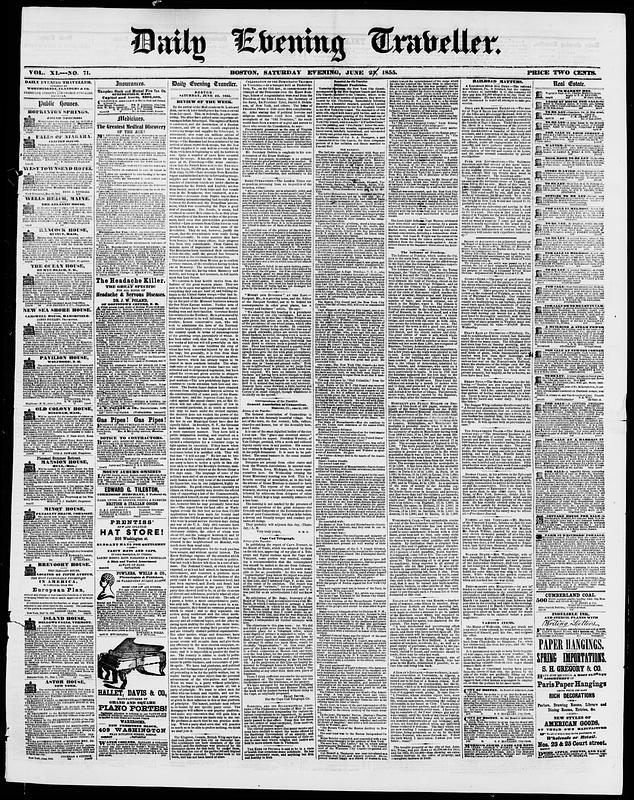 Daily Evening Traveller. June 23, 1855 - Digital Commonwealth