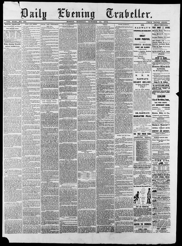 Daily Evening Traveller. October 12, 1875 - Digital Commonwealth