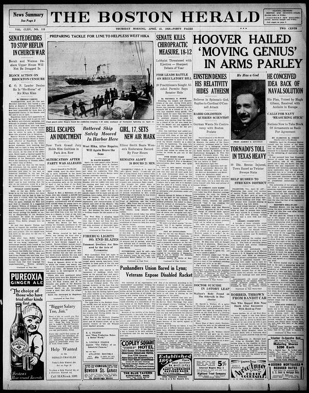 Boston Herald. April 25, 1929 - Digital Commonwealth