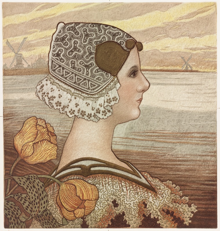 Dutch lady with tulips - Digital Commonwealth