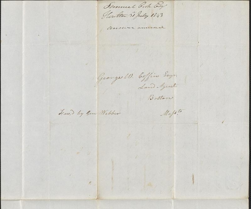 Samuel Cook to George Coffin, 31 July 1843 - Digital Commonwealth