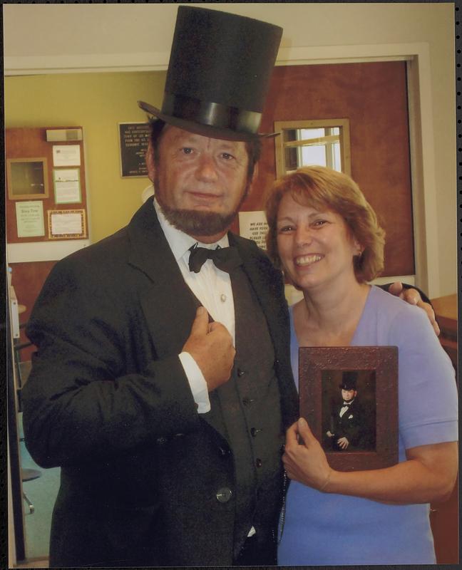 Abe Lincoln (Myron Hood) at Pat Richard’s reception - Digital Commonwealth