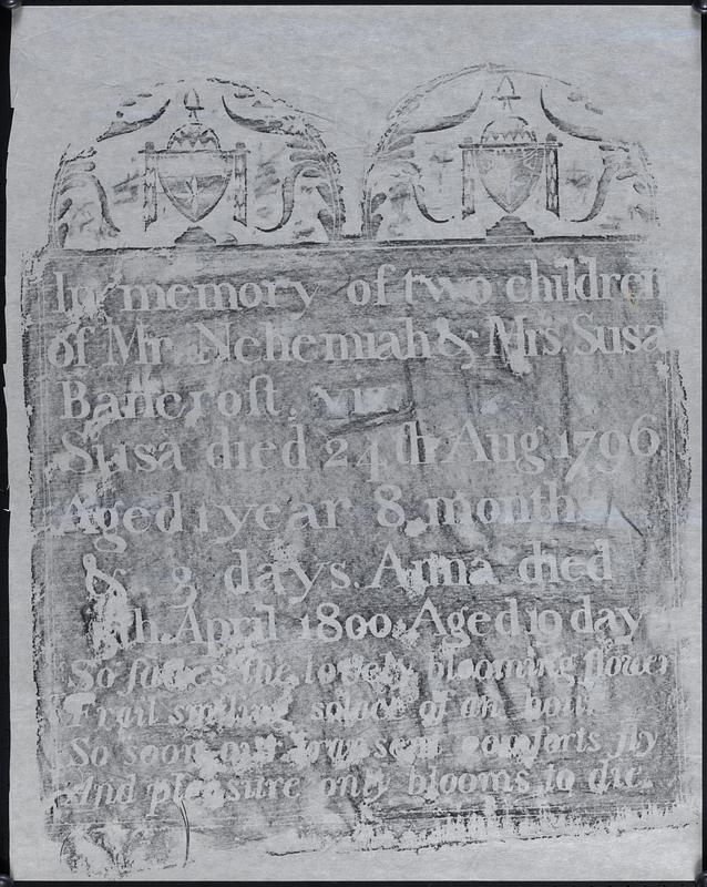 In memory of two children of Mr. Nehemiah & Mrs. Susa Bancroft ...