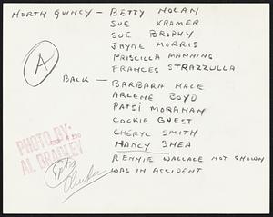 North Quincy- Betty Nolan, Sue Kramer, Sue Brophy, Jayne Morris ...