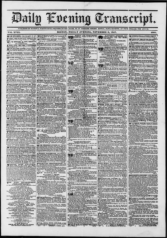Daily Evening Transcript. November 05, 1847 - Digital Commonwealth