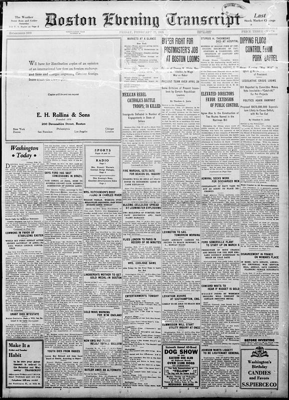 Boston Evening Transcript. February 17, 1928 - Digital Commonwealth