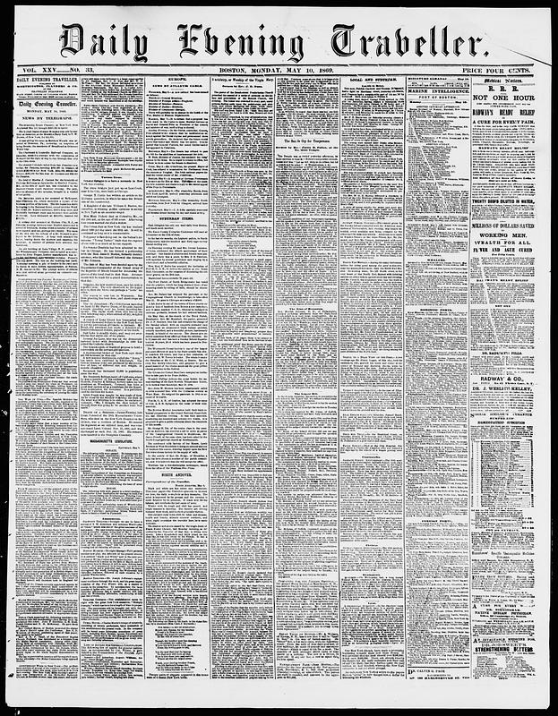 Daily Evening Traveller. May 10, 1869 - Digital Commonwealth