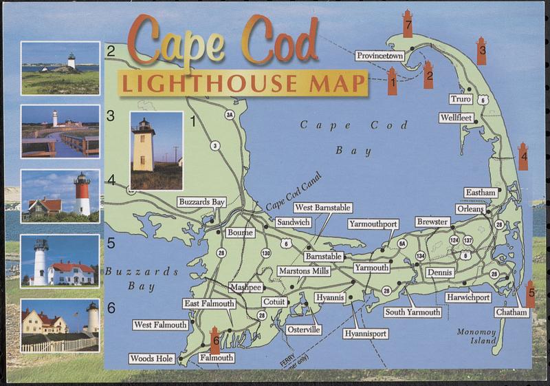 Cape Cod Lighthouse Map - Digital Commonwealth