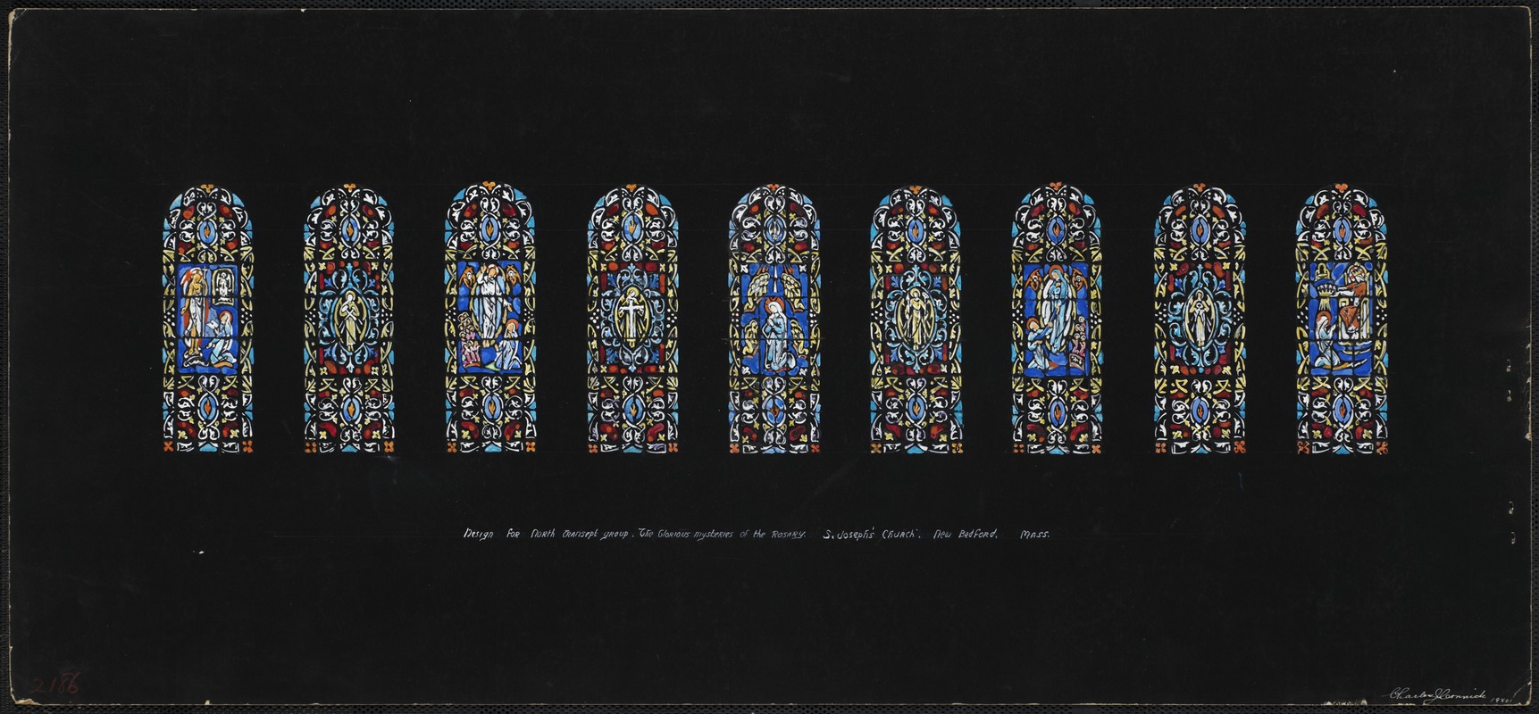 Design for north transept group, the glorious mysteries of the rosary ...