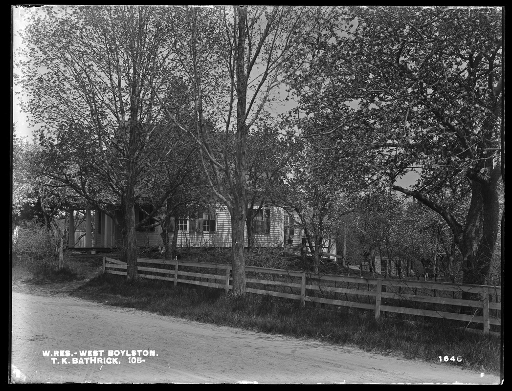 Wachusett Reservoir, T. K. Bathrick's house, on the easterly side of ...