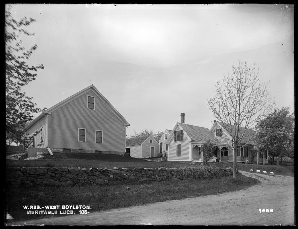 Wachusett Reservoir, Mehitable Luce's house and barn, on the westerly ...