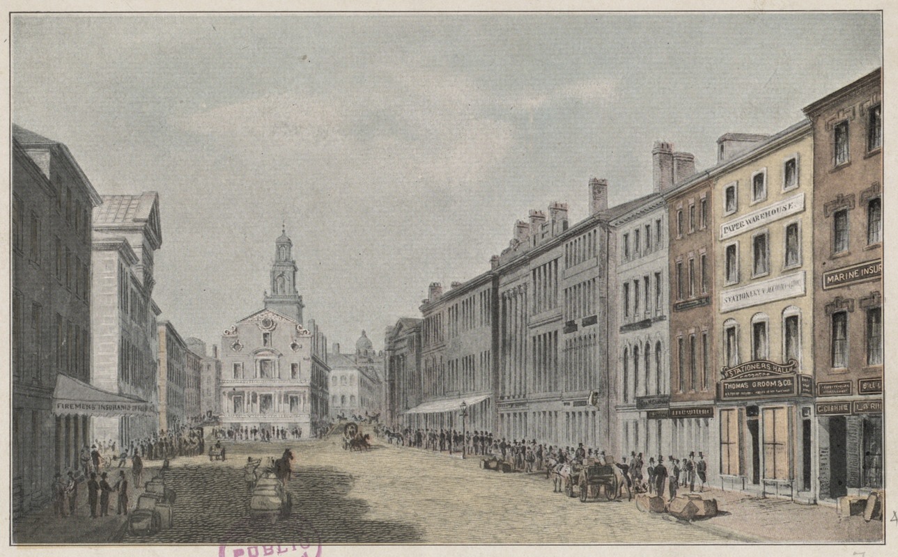 State Street, Boston, about 1842 - Digital Commonwealth