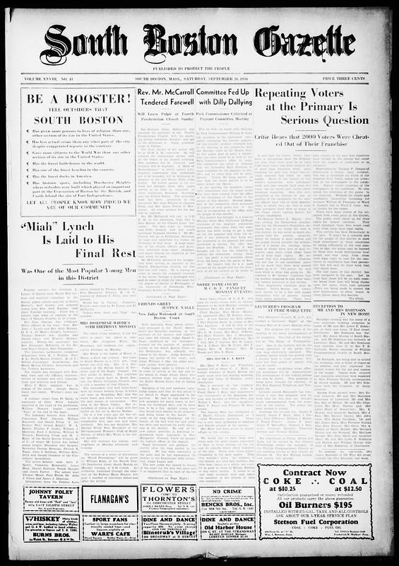 South Boston Gazette. September 26, 1936 - Digital Commonwealth