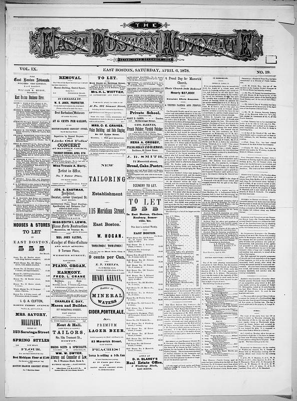 The East Boston Advocate. April 06, 1878 - Digital Commonwealth