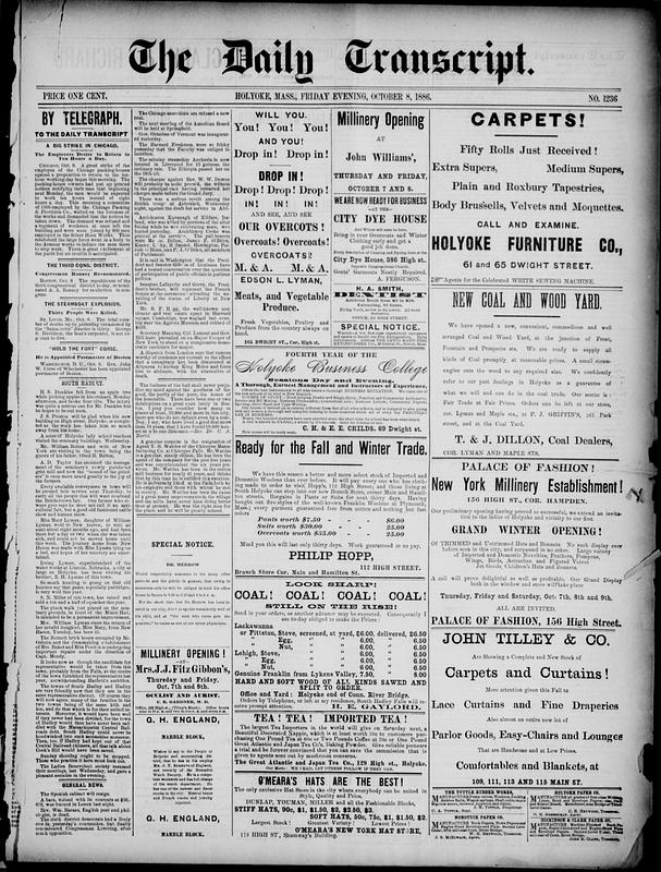 The Daily Transcript. October 08, 1886 - Digital Commonwealth