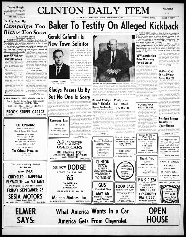 Clinton Daily Item. September 24, 1964 - Digital Commonwealth