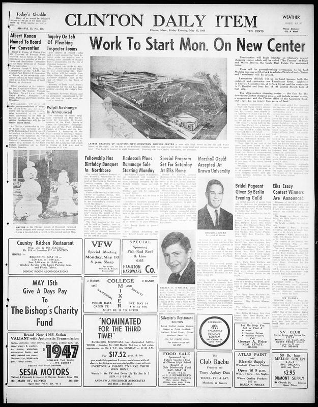 Clinton Daily Item. May 13, 1966 - Digital Commonwealth