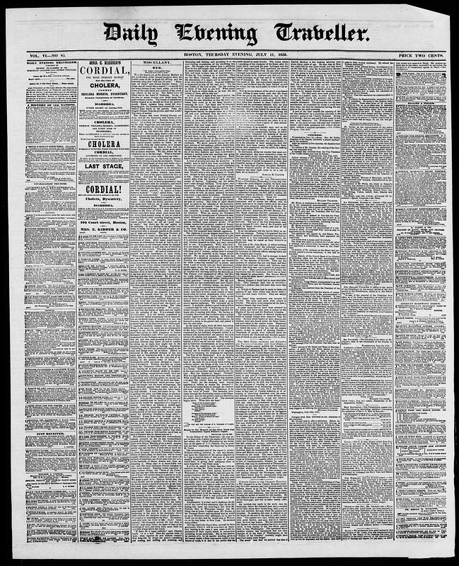 Daily Evening Traveller. July 11, 1850 - Digital Commonwealth