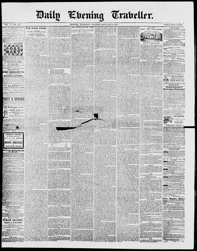 Daily Evening Traveller. October 26, 1854 - Digital Commonwealth