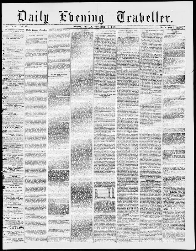 Daily Evening Traveller. October 18, 1867 - Digital Commonwealth