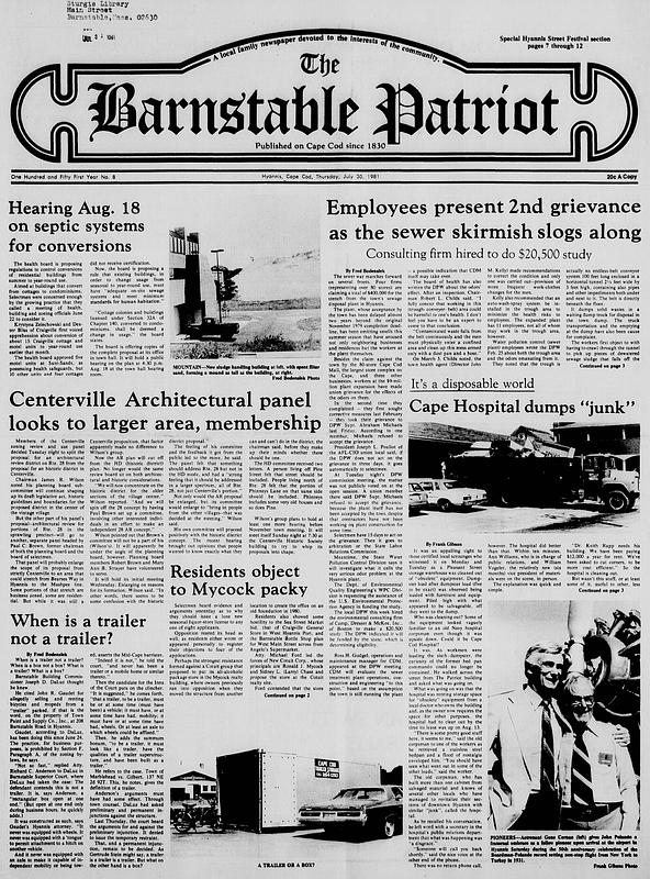 Barnstable Patriot. July 30, 1981 - Digital Commonwealth