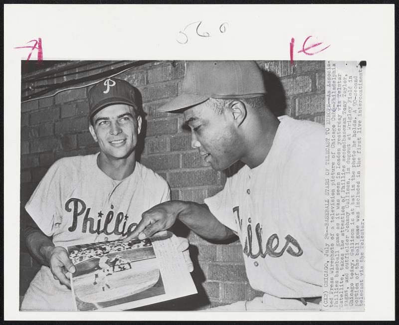 Baseball Stars of Telecast to Europe -- An Associated Press Wirephoto ...