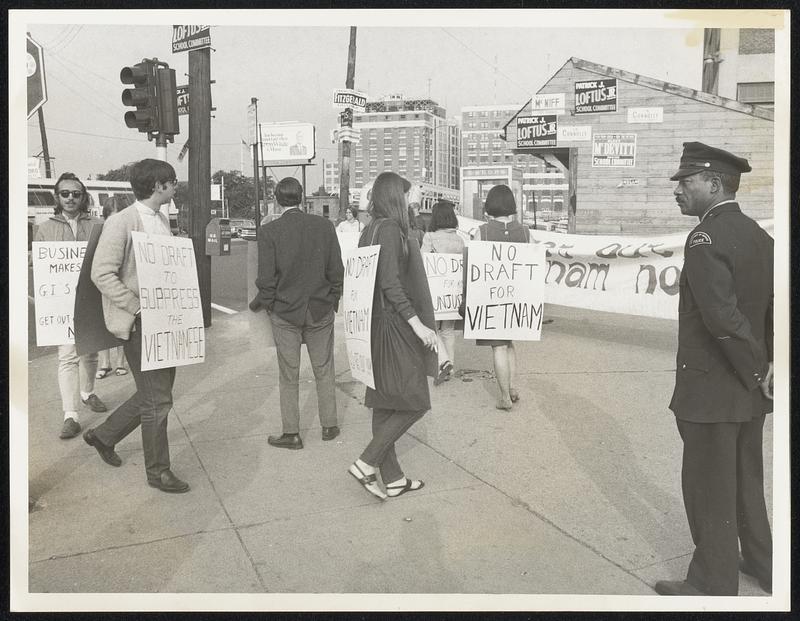 Outside Boston Army Base Anti-draft demonstration Dept of Defense ...