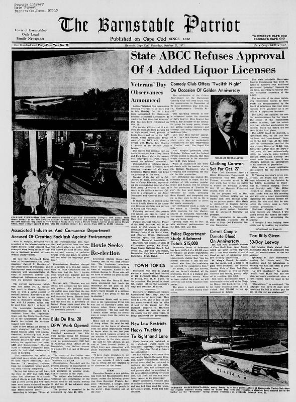 Barnstable Patriot. October 21, 1971 - Digital Commonwealth