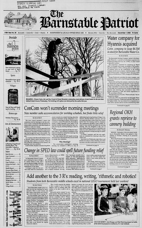 Barnstable Patriot. December 07, 2000 - Digital Commonwealth
