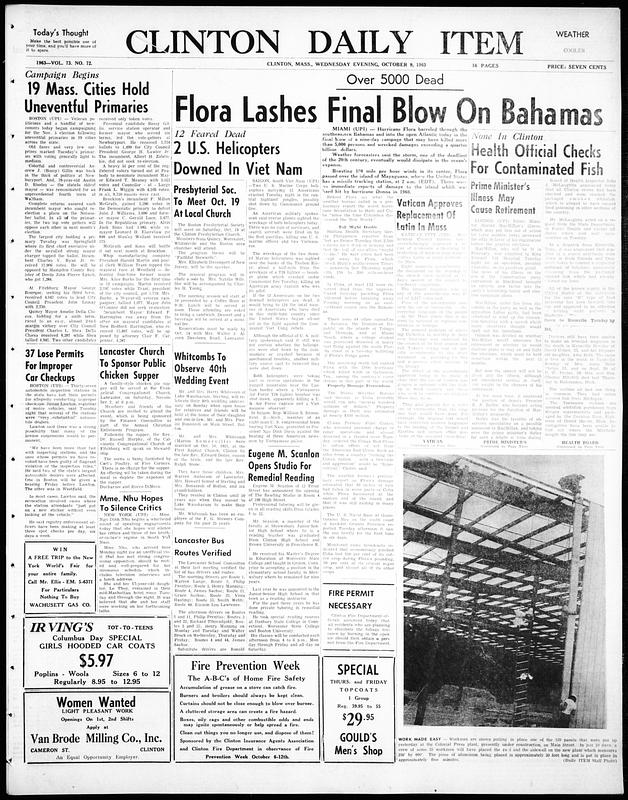 Clinton Daily Item. October 09, 1963 - Digital Commonwealth