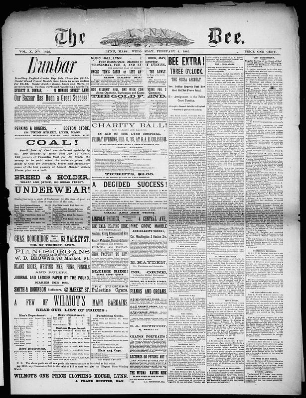 The Lynn Bee. February 04, 1885 - Digital Commonwealth
