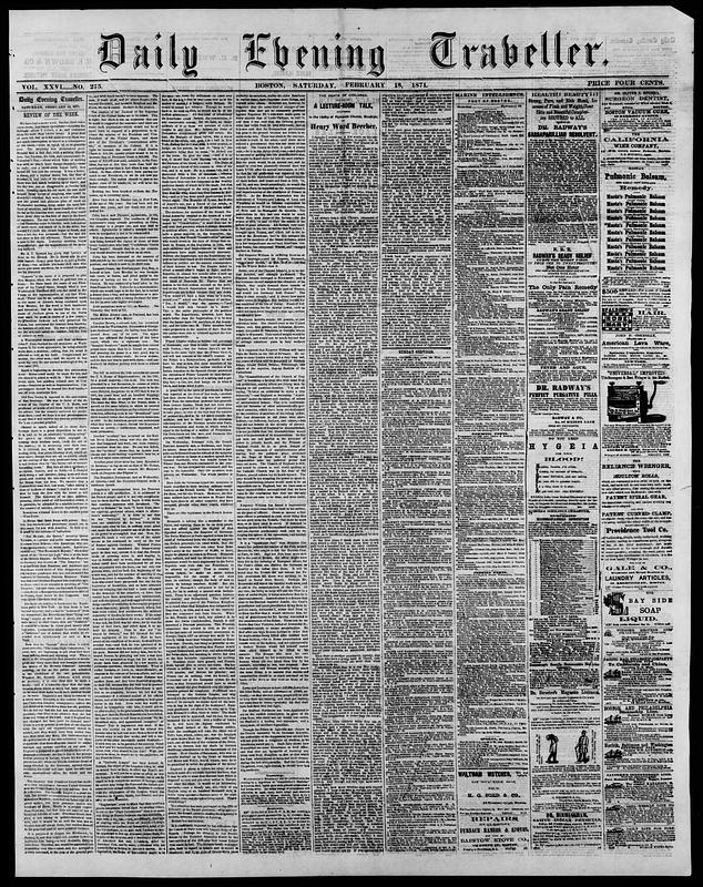 Daily Evening Traveller. February 18, 1871 - Digital Commonwealth
