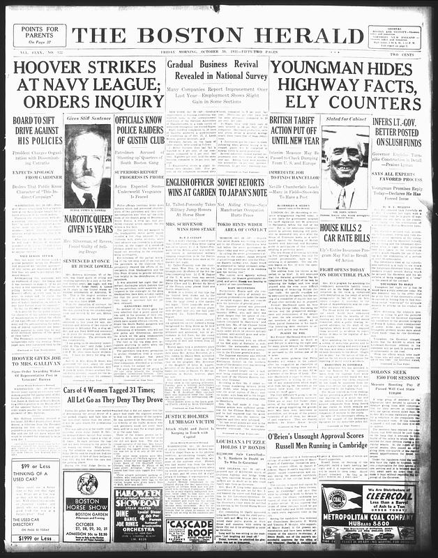 Boston Herald. October 30, 1931 - Digital Commonwealth